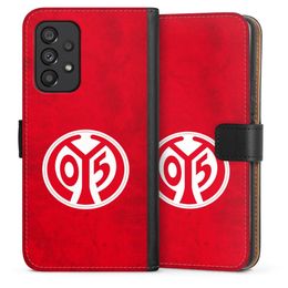 DeinDesign Galaxy A53 5G Handy Klapph&uuml;lle Handyh&uuml;lle aus Kunst Leder schwarz Flip Case 1. Fsv Mainz 05 E.V. Nullf&uuml;nfer Official Licensed Product Sideflip mit 