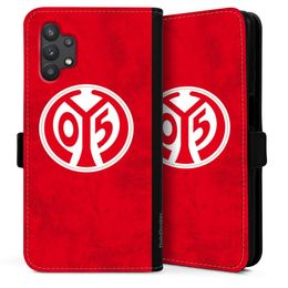 DeinDesign Galaxy A32 5G Handy Klapph&uuml;lle Handyh&uuml;lle aus Kunst Leder schwarz Flip Case Nullf&uuml;nfer 1. Fsv Mainz 05 E.V. Official Licensed Product Sideflip mit 