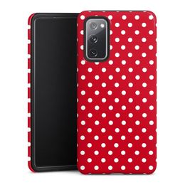 DeinDesign Galaxy S20 FE Handy Panzer Handyh&uuml;lle robuste Outdoor H&uuml;lle Schutzh&uuml;lle gl&auml;nzend Points Polka Dots Retro Tough Case