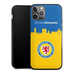 DeinDesign iPhone 12 Pro Handy Slim Case extra d&uuml;nn Silikon Handyh&uuml;lle schwarz H&uuml;lle Logo Eintracht Braunschweig Official Licensed Product Silikon Slim Case