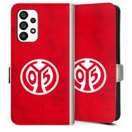 DeinDesign Galaxy A53 5G Handy Klapph&uuml;lle Handyh&uuml;lle aus Kunst Leder wei&szlig; Flip Case 1. Fsv Mainz 05 E.V. Nullf&uuml;nfer Official Licensed Product Sideflip mit Lasche