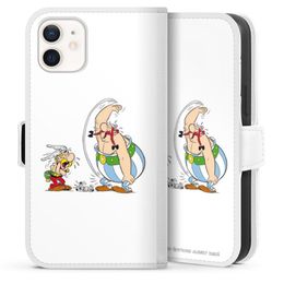 DeinDesign iPhone 12 mini Handy Klapph&uuml;lle Handyh&uuml;lle aus Kunst Leder wei&szlig; Flip Case Obelix Official Licensed Product Asterix Sideflip mit Lasche