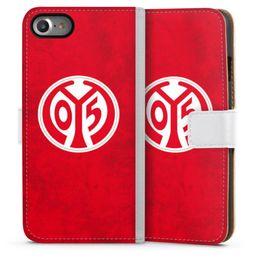 DeinDesign iPhone SE (2020) Handy Klapph&uuml;lle Handyh&uuml;lle aus Kunst Leder wei&szlig; Flip Case 1. Fsv Mainz 05 E.V. Nullf&uuml;nfer Official Licensed Product Sideflip mit 