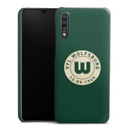 DeinDesign Galaxy A70 Handy Premium Case Smartphone Handyh&uuml;lle Schutzh&uuml;lle gl&auml;nzend 80 Jahre Vfl Wolfsburg Official Licensed Product Premium Case