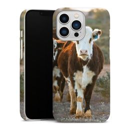 DeinDesign iPhone 13 Pro Handy Premium Case Smartphone Handyh&uuml;lle Schutzh&uuml;lle matt Cow Farmer Calf Premium Case