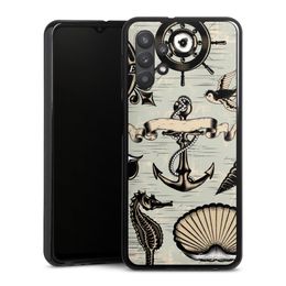 DeinDesign Galaxy A32 5G Handy Silikon H&uuml;lle Case schwarz Handyh&uuml;lle Sailor Anchor Maritim