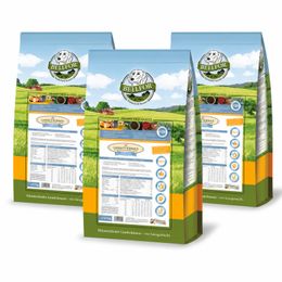 Bellfor Landgut-Schmaus Junior 3 &times; 2,5 kg &ndash; 2 kaufen, 1 gratis erhalten. Trockenfutter f&uuml;r heranwachsende Hunde mit Insektenprotein.
