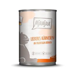 MjAMjAM Leckeres H&uuml;hnchen an fruchtigen Birnen Katzen-Nassfutter getreidefrei 6x400g