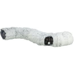Trixie 2in1 Katzentunnel Harvey mit Liegekissen grau