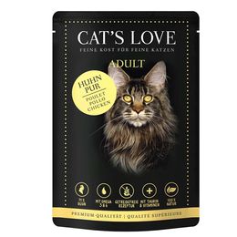 Cat's Love Nassfutter Huhn Pur mit Lein&ouml;l & Brennnessel Katzen-Nassfutter getreidefrei 12x85g