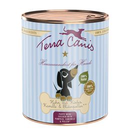 Terra Canis Welpe Huhn mit K&uuml;rbis, Kamille & Tomate Hunde-Nassfutter 100% Lebensmittelqualit&auml;t 6x800g