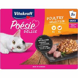 Vitakraft Po&eacute;sie D&eacute;lice Poultry Selection Katzen-Nassfutter ohne Zuckerzusatz 8x85g