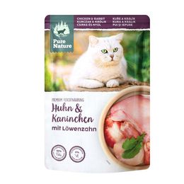 Pure Nature ADULT Huhn & Kaninchen mit L&ouml;wenzahn Katzen-Nassfutter getreidefrei 12x85g