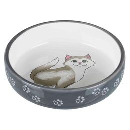 Trixie Keramiknapf Katze f&uuml;r kurznasige Rassen grau/wei&szlig; 0,3 l