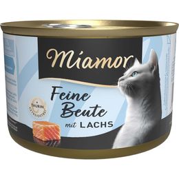 Miamor Feine Beute Lachs Katzen-Nassfutter getreidefrei 12x185g
