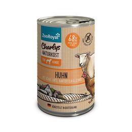 ZooRoyal Charlys Naturkost Huhn mit Schaf, Ente, Kartoffeln & Lein&ouml;l Hunde-Nassfutter getreidefrei 6x400g