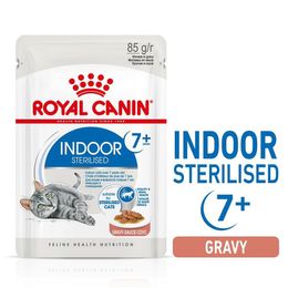 Royal Canin INDOOR 7+ Sterilised Katzen-Nassfutter f&uuml;r Wohnungskatzen ab 7 Jahren 48x85g