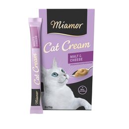 Miamor Cat Cream Malt & Cheese Katzensnacks ohne Zuckerzusatz 24x15g