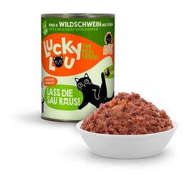 Lucky Lou Lifestage Adult Rind & Wildschwein Katzen-Nassfutter getreidefrei 6x400g
