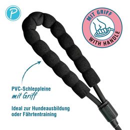 Petlando Trekking Leine rund mit Griff schwarz 10 m
