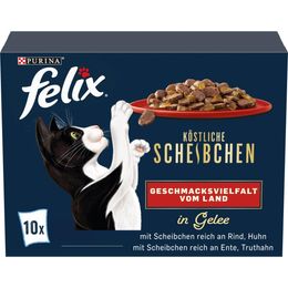 FELIX K&ouml;stliche Scheibchen Geschmacksvielfalt vom Land Katzen-Nassfutter Alleinfutter 60x80g