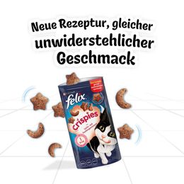 FELIX Crispies Lachs- und Forellengeschmack Katzensnacks ohne Zuckerzusatz 4x45g