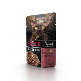 Leonardo Beef + extra pulled Beef Katzen-Nassfutter ohne Getreidezusatz 16x70g