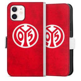 DeinDesign iPhone 12 Handy Klapph&uuml;lle Handyh&uuml;lle aus Kunst Leder wei&szlig; Flip Case 1. Fsv Mainz 05 E.V. Nullf&uuml;nfer Official Licensed Product Sideflip mit Lasche