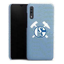 DeinDesign Galaxy A70 Handy Premium Case Smartphone Handyh&uuml;lle Schutzh&uuml;lle gl&auml;nzend Bundesliga Stripes Fc Schalke 04 Premium Case
