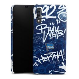 DeinDesign Galaxy A70 Handy Premium Case Smartphone Handyh&uuml;lle Schutzh&uuml;lle gl&auml;nzend Official Licensed Product Hertha Bsc Graffiti Premium Case