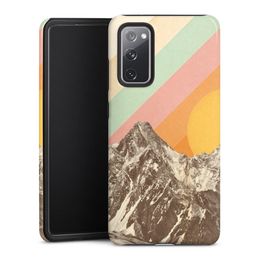 DeinDesign Galaxy S20 FE Handy Panzer Handyh&uuml;lle robuste Outdoor H&uuml;lle Schutzh&uuml;lle gl&auml;nzend Sunshine Mountain Retro Tough Case