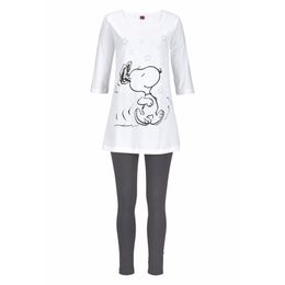 PEANUTS Pyjama Damen Gr&ouml;&szlig;e XL grau / wei&szlig; Sommerkleid