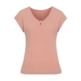Lascana Damen Kurzarmshirt, rose, Gr&ouml;&szlig;e 48/50
