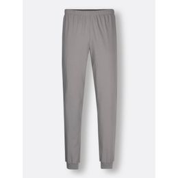 KINGsCLUB Herren Schlafanzug Hose mit Rippb&uuml;ndchen, hellgrau-grau-bedruckt, Gr&ouml;&szlig;e 44/46