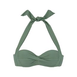 Lascana Damen B&uuml;gel-Bandeau-Bikini-Top, oliv, Gr&ouml;&szlig;e 34A
