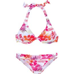 Venice Beach Damen B&uuml;gel-Bikini, wei&szlig;-bedruckt, Gr&ouml;&szlig;e 36D