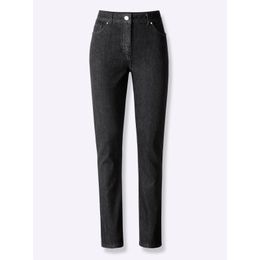Heine Witt Damen 7/8-Jeans mit Push-up-Effekt, black denim, Gr&ouml;&szlig;e 42