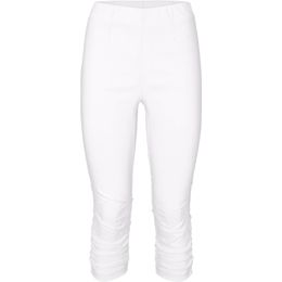 Heine Witt Damen Caprihose mit Abn&auml;hern am Knie, wei&szlig;, Gr&ouml;&szlig;e 50