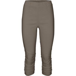 Heine Witt Damen Caprihose mit Abn&auml;hern am Knie, oliv, Gr&ouml;&szlig;e 46