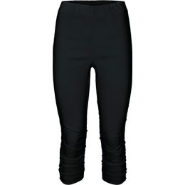 Heine Witt Damen Caprihose mit Abn&auml;hern am Knie, schwarz, Gr&ouml;&szlig;e 46