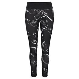 active by Lascana LASCANA ACTIVE Damen Leggings, schwarz-marmoriert-wei&szlig;, Gr&ouml;&szlig;e 32/34