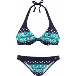 Kangaroos Damen B&uuml;gel-Bikini, marine-bedruckt, Gr&ouml;&szlig;e 44E