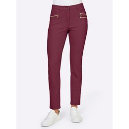 Heine Witt Damen Hose mit Bauchweg-Effekt, bordeaux, Gr&ouml;&szlig;e 18