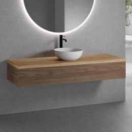 neoro n50 Unterschrank B: 160 cm mit 1 Auszug, Waschtisch &Oslash; 40 cm wei&szlig; matt, mit n30 Spiegel,, BN0064WM+BN0493WL+BN0405W1+BN0012MI,