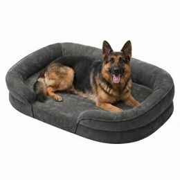 FEANDREA Hundebett, Hundekissen, abnehmbarer, waschbarer Bezug, rutschfest M-XXXL
