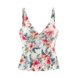 Lascana Damen B&uuml;gel-Tankini-Top, creme bedruckt, Gr&ouml;&szlig;e 48D