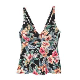 Lascana Damen B&uuml;gel-Tankini-Top, schwarz bedruckt, Gr&ouml;&szlig;e 36B