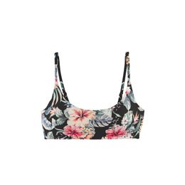 Lascana Damen Bustier-Bikini-Top, schwarz bedruckt, Gr&ouml;&szlig;e 42C/D