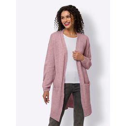 Heine Damen Strickjacke, Rosa, Gr. 50, Longstrickjacken, Material: Polyester