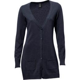 Heine Witt Damen Feinstrickjacke mit Taschen, marine, Gr&ouml;&szlig;e 34